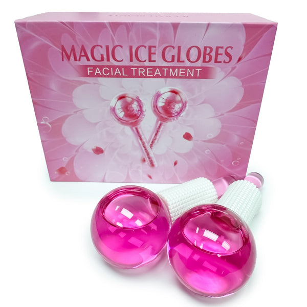 Cryotherapy Ice Globe | Pink | 2 PC | Cold Face Ice Balls for Skin Care ...