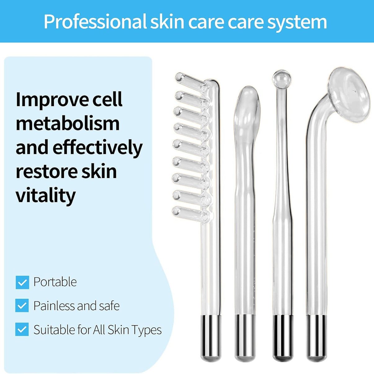 Portable High Frequency Skin Therapy Wand | 4-in-1 System – SH Salons